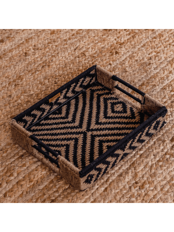Jute rope tray | buy jute serving tray online | Kalpané