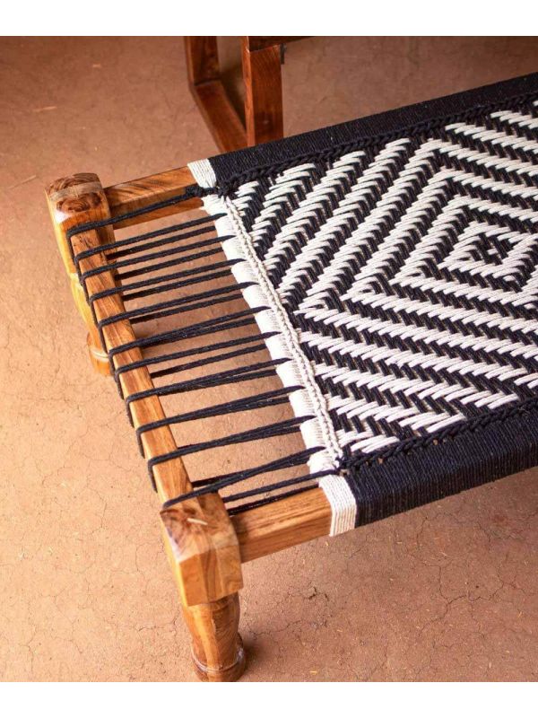 Diamond Cotton Charpai – Handwoven Indian Daybed | Kalpané