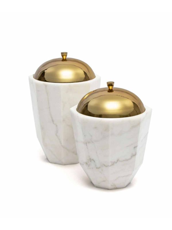 White Marble Jar | Buy Marble Canister online | Kalpané