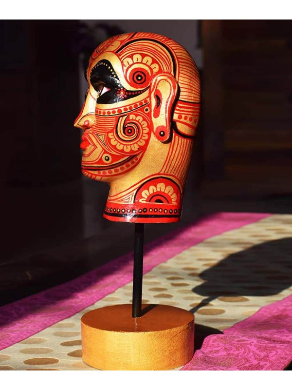 Theyyam face | Buy Wooden face sculpture online | Kalpané