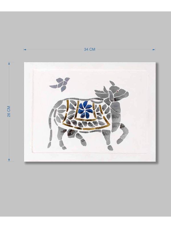 Cow wall art | Buy thikri craft online | Kalpané