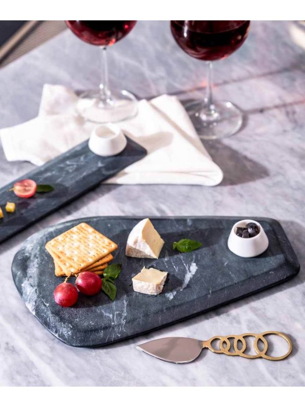 Black marble platter | Buy marble serving platter online | Kalpané