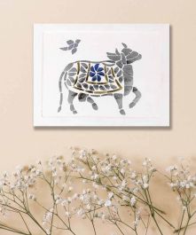 Cow wall art | Buy thikri craft online | Kalpané