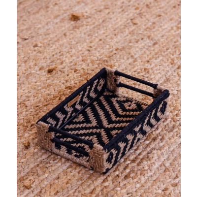 Jute rope tray | buy jute serving tray online | Kalpané